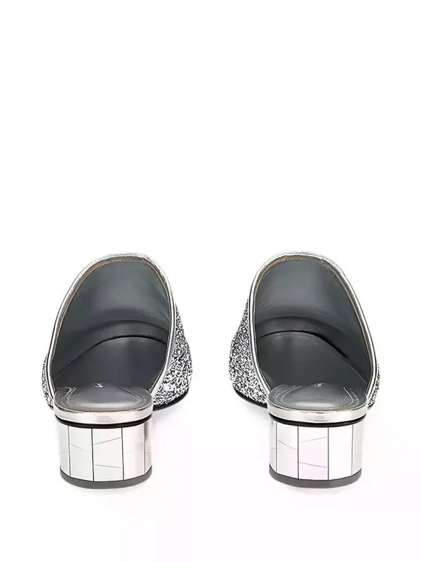 FERRAGAMO Glitter-effect Block-heel Mules