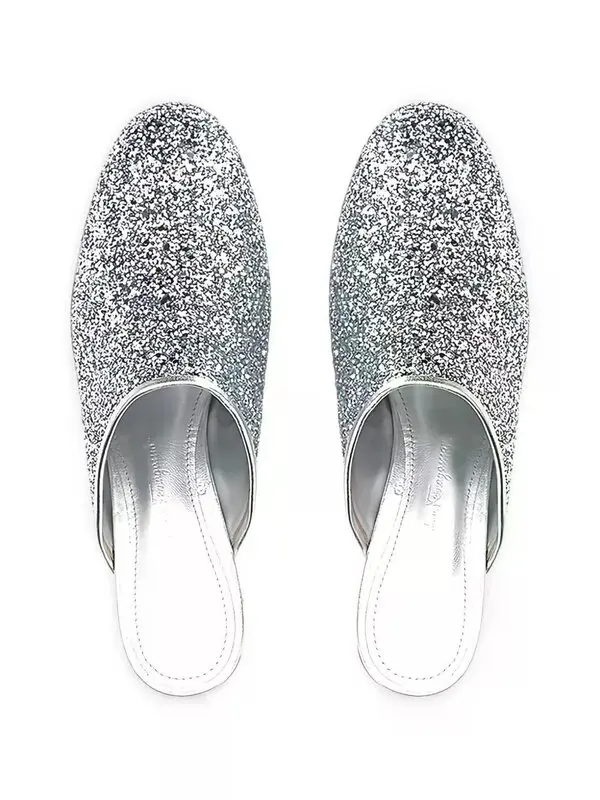 FERRAGAMO Glitter-effect Block-heel Mules