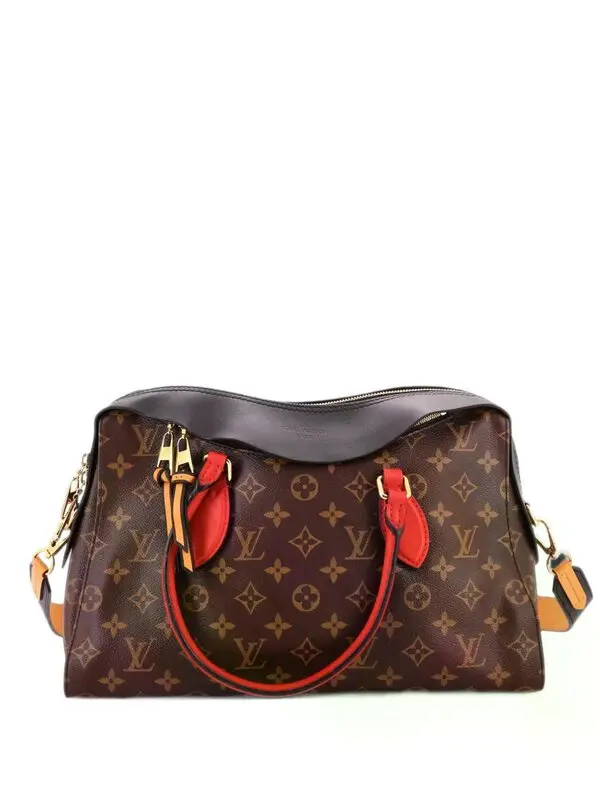 LOUIS VUITTON Tuileries Handbag Monogram Canvas With Leather Satchel - Black