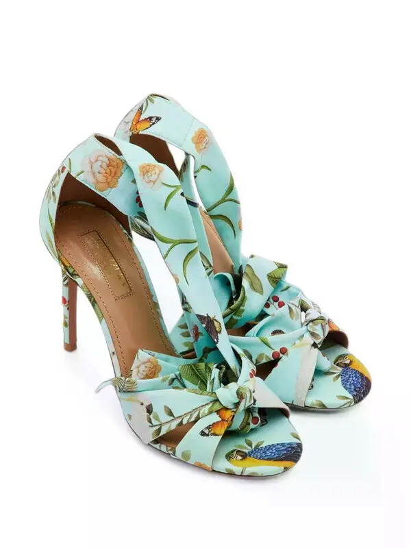 AQUAZZURA Knot Printed Sandals