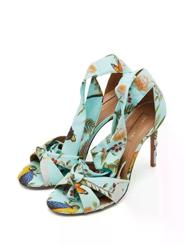 AQUAZZURA Knot Printed Sandals