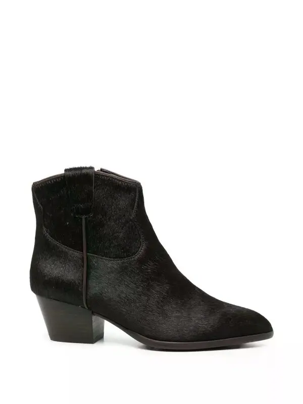 Ash Pony Fur Ankle Boots - Brown