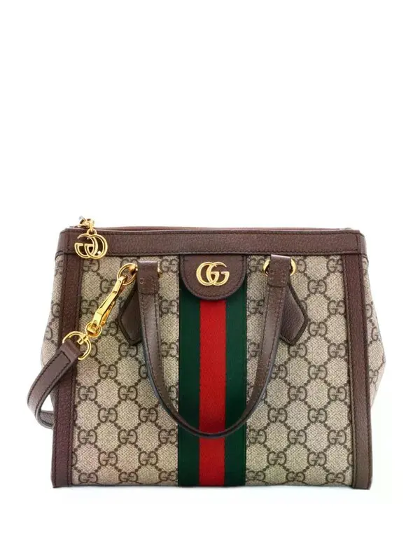 Gucci Ophidia Top Handle Gg Coated Canvas Small Tote Bag