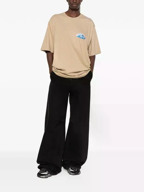 StÜssy Wave Oval Logo-print Cotton T-shirt