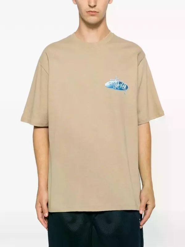 StÜssy Wave Oval Logo-print Cotton T-shirt