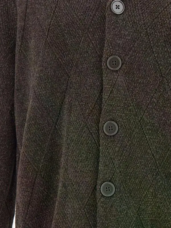Emporio Armani Textured-knit Cardigan - Brown