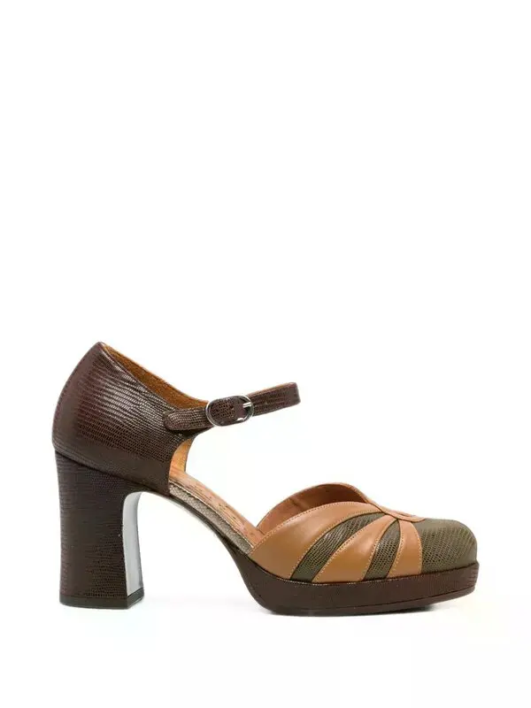 Chie Mihara Lizard-effect Buckled Pumps
