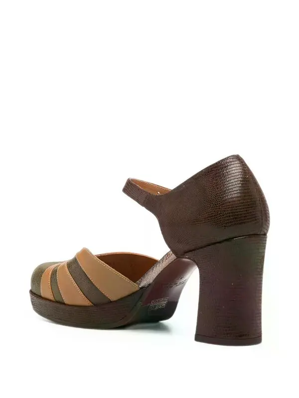 Chie Mihara Lizard-effect Buckled Pumps