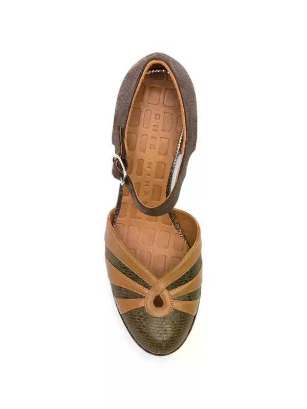 Chie Mihara Lizard-effect Buckled Pumps