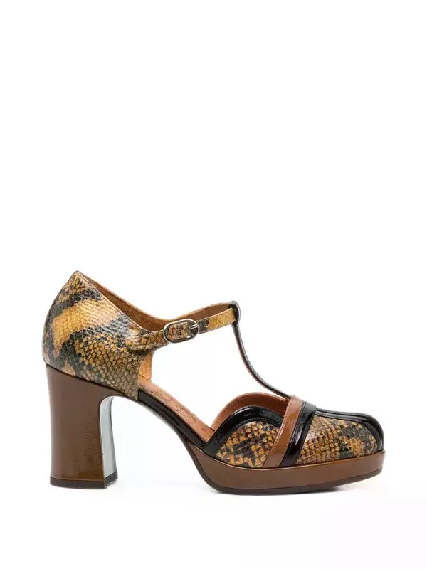 Chie Mihara Ditora Snake-effect T-bar Pumps