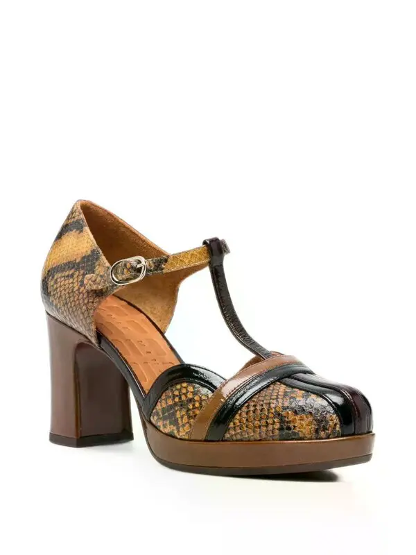 Chie Mihara Ditora Snake-effect T-bar Pumps