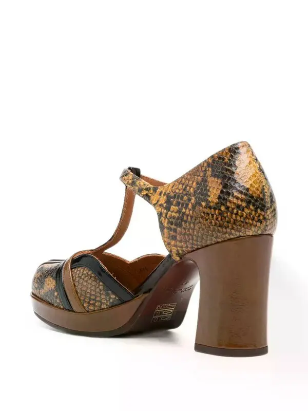 Chie Mihara Ditora Snake-effect T-bar Pumps