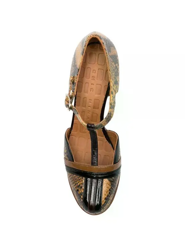 Chie Mihara Ditora Snake-effect T-bar Pumps