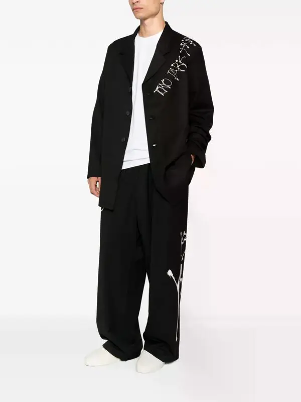 Y3 Graffiti-print Wide-leg Trousers