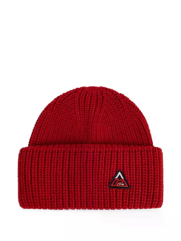 Dsquared2 Logo-patch Ribbed-knit Beanie Hat - Red