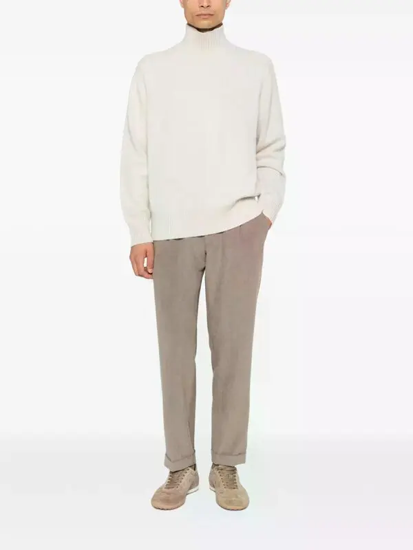 Soft Goat Long-sleeve Roll-neck Sweater - Neutrals
