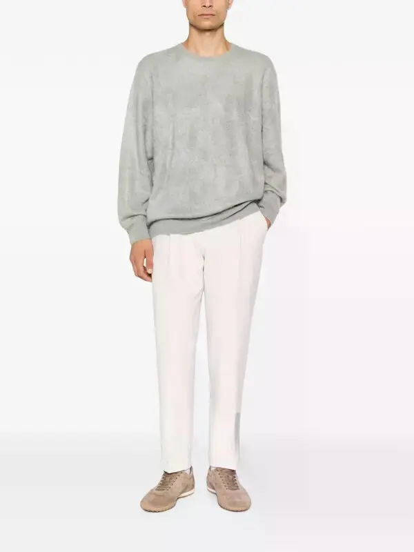 Soft Goat Crew Neck Brushed-knit Sweater
