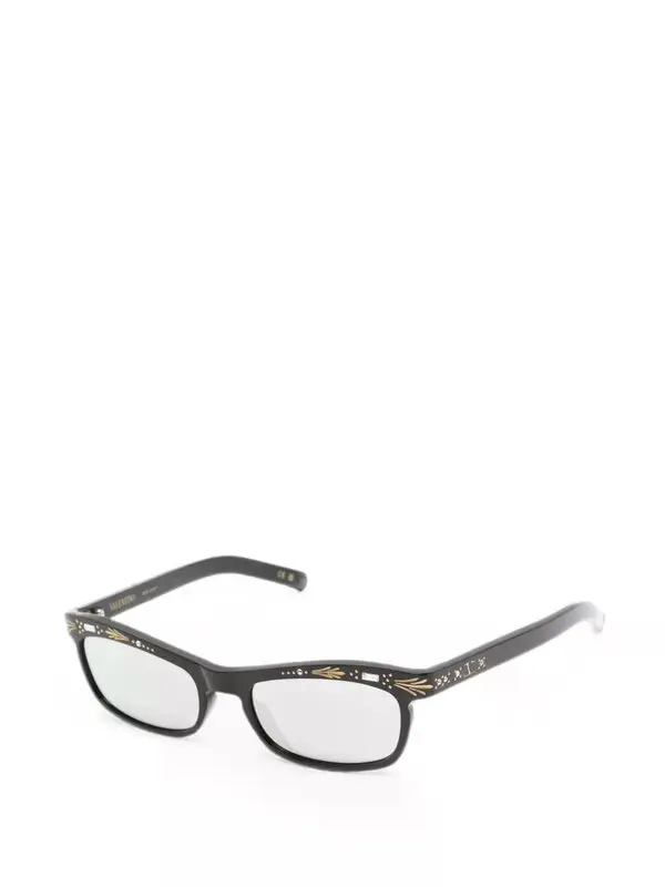 Valentino Garavani Crystal-embellished Rectangle-frame Sunglasses