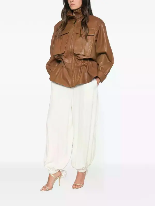 DUCIE Hope High-neck Leather Jacket