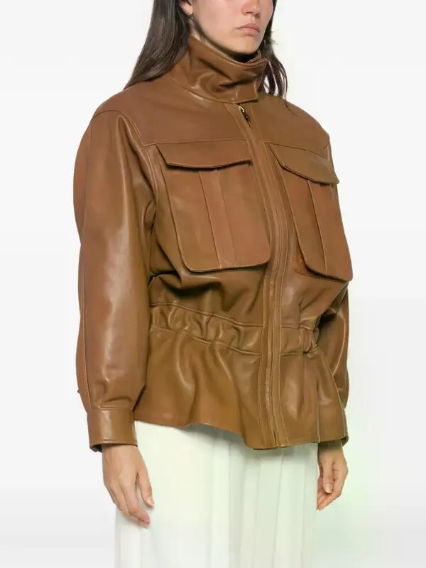 DUCIE Hope High-neck Leather Jacket