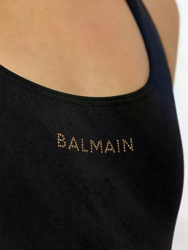 Balmain Logo-embellished Halterneck Swimsuit