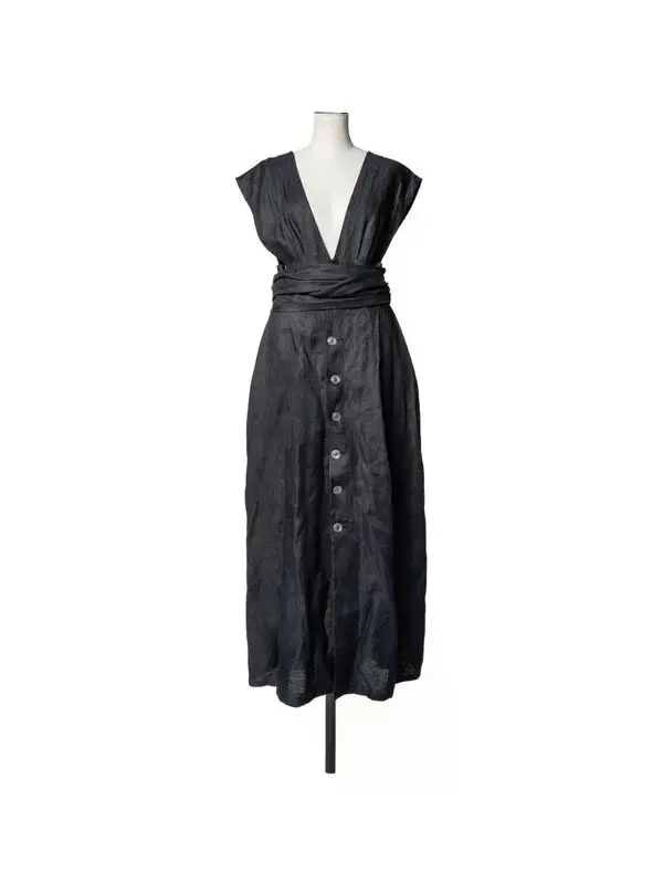 MULLER OF YOSHIOKUBO Button-down Belted Midi Dress