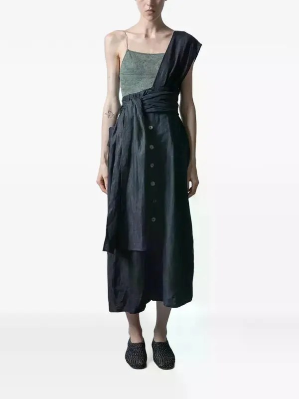 MULLER OF YOSHIOKUBO Button-down Belted Midi Dress