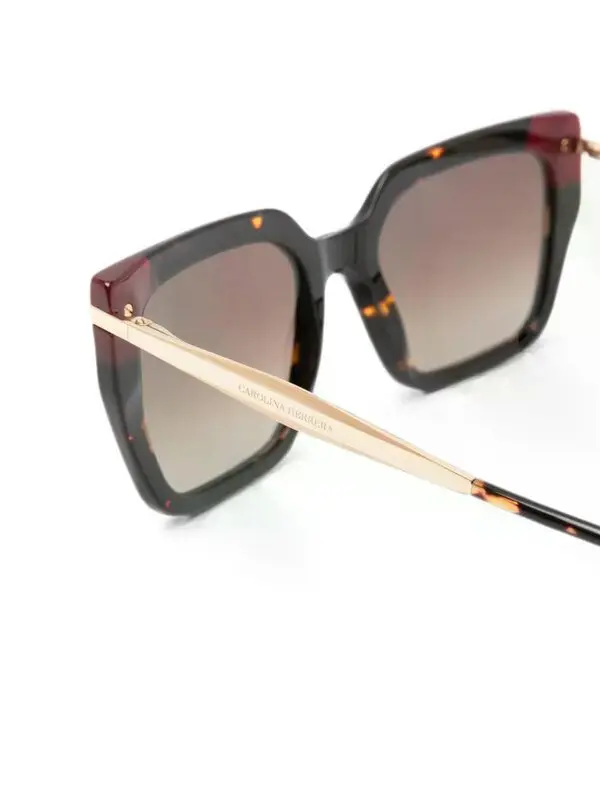 Carolina Herrera Tortoiseshell-effect Square-frame Sunglasses