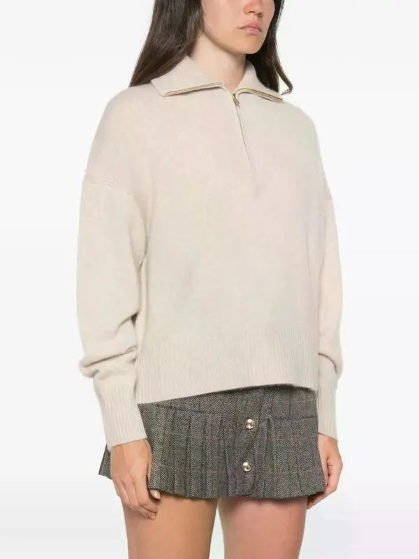 Maje Quarter-zip Sweater - Neutrals