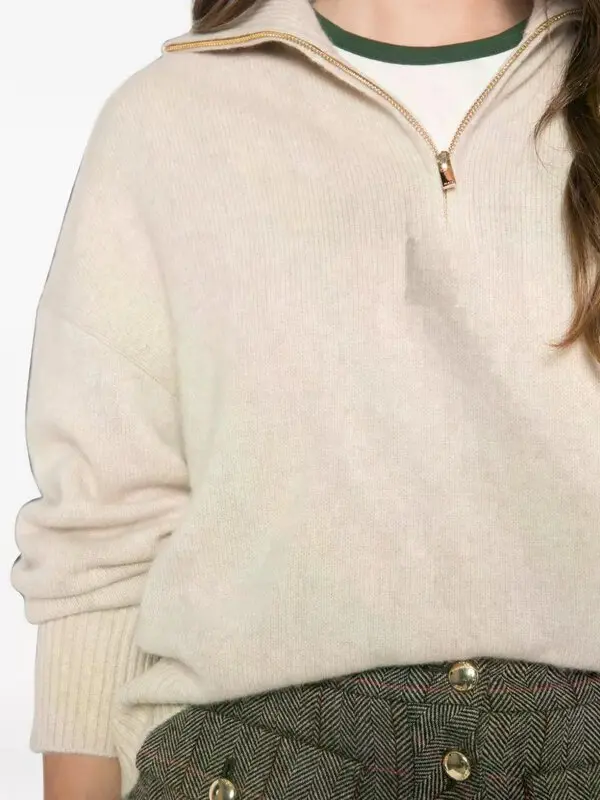 Maje Quarter-zip Sweater - Neutrals