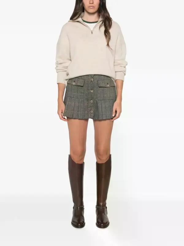 Maje Quarter-zip Collared Sweater - Neutrals