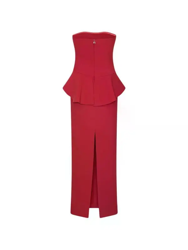 ROTATE BY BIRGER CHRISTENSEN Long Flower Strapless Maxi Dress - Red