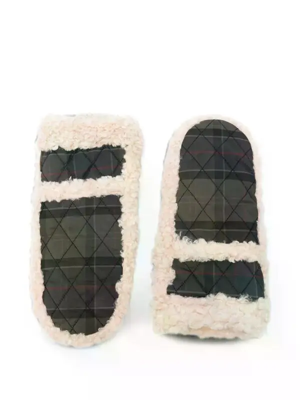 Barbour Quilted Tartan Mittens - Green