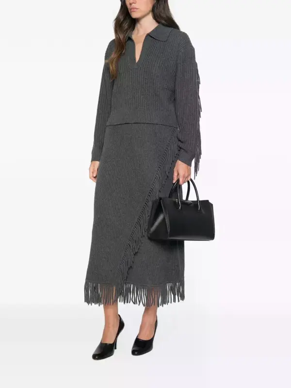 Simkhai Natalia Fringe-trimmed Sweater - Grey