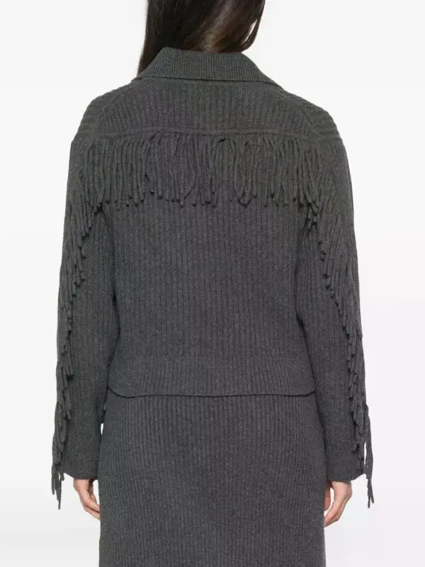 Simkhai Natalia Fringe-trimmed Sweater - Grey