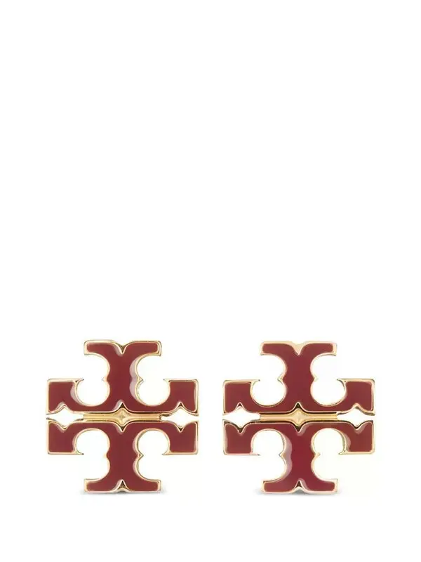 Tory Burch Small Icon Enamel Stud Earrings - Gold