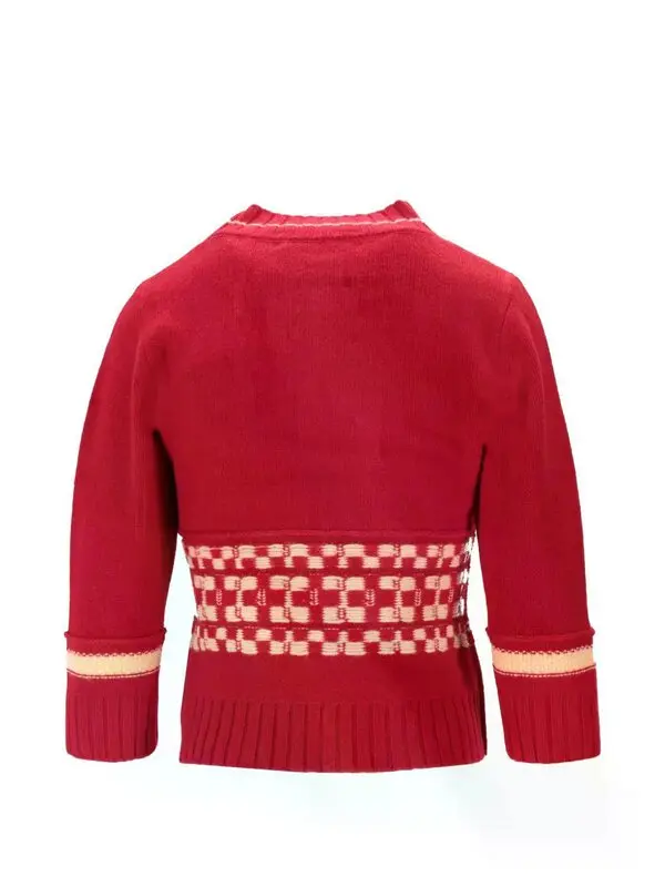 B.B. WALACE Geometric-pattern Ribbed-trim Sweater