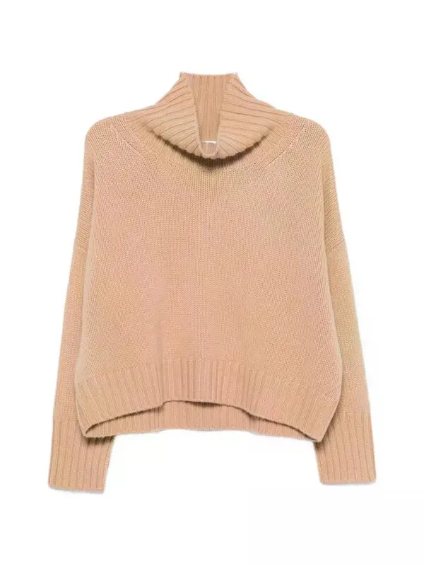 Soft Goat Roll-neck Ribbed-trim Sweater