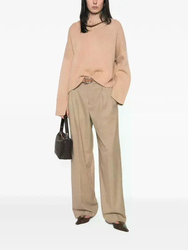 Soft Goat Roll-neck Ribbed-trim Sweater