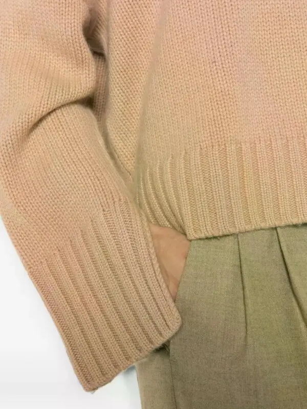Soft Goat Roll-neck Ribbed-trim Sweater