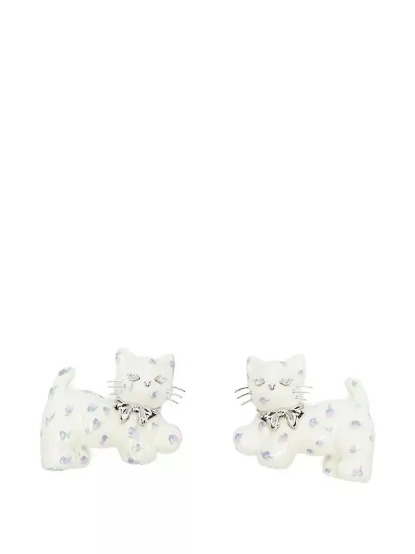 YVMIN Floral-print Cat Hair Clips - White