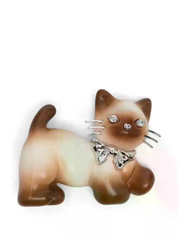 YVMIN Cat-motif Crystal-embellished Hair Clips
