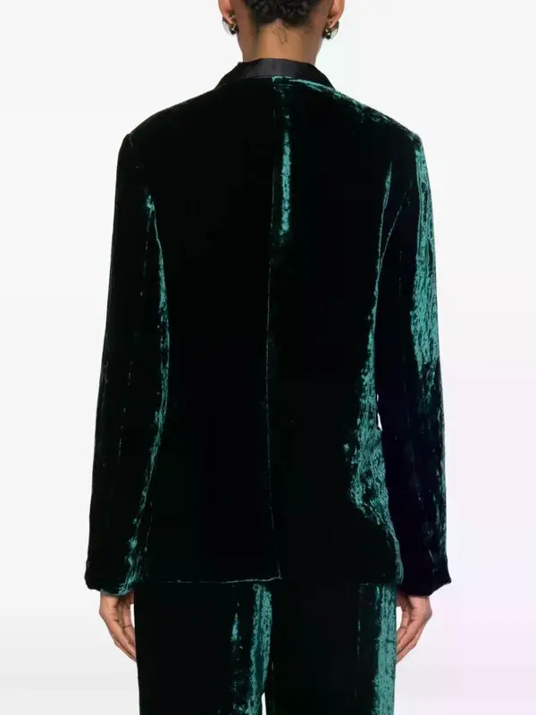 FORTE_FORTE Crushed-velvet Shawl-lapel Jacket