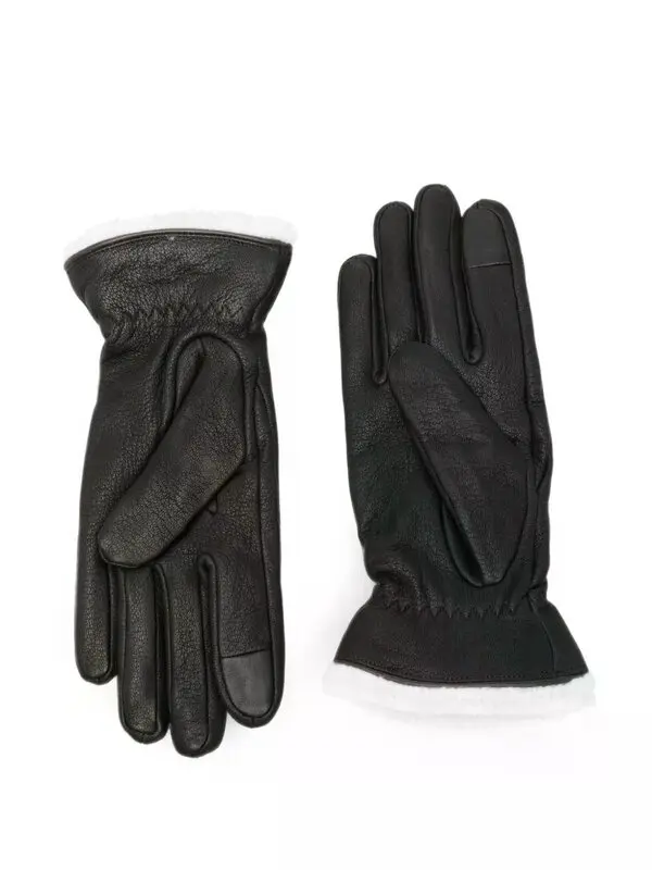 Barbour Fleece-trimmed Leather Gloves