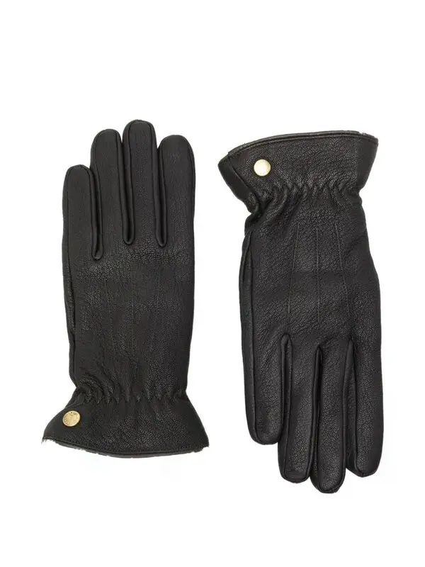 Barbour Fleece-trimmed Leather Gloves - Brown