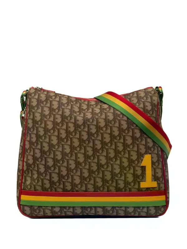 Dior 2004 Oblique Canvas Rasta Crossbody Bag - Brown