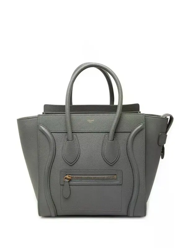 Celine 2019 Micro Calfskin Luggage Tote Handbag - Grey