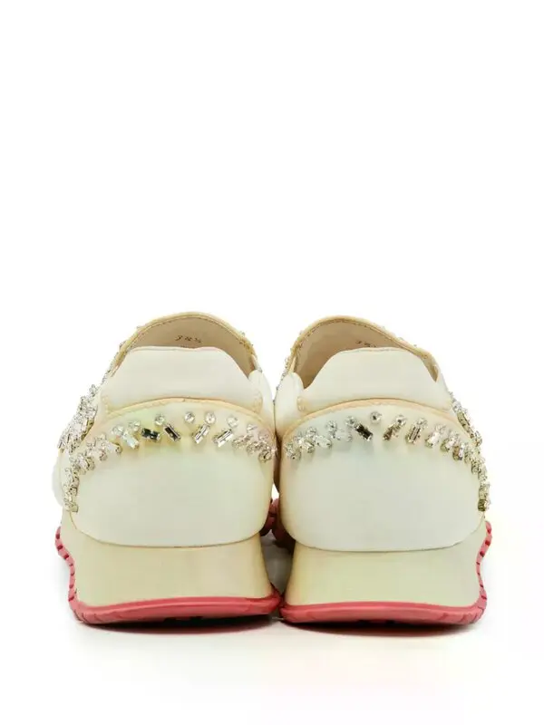 Prada Crystal-embellished Slip-on Sneakers - Neutrals