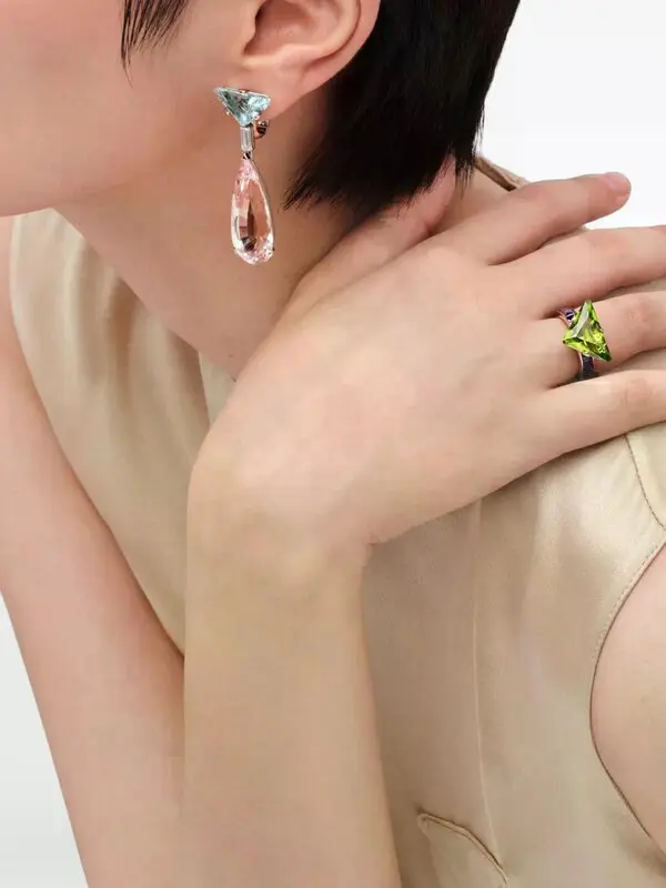 Prada Couleur Vivante Peridot And Amethyst Solitaire Ring