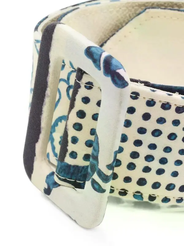 Oscar De La Renta Printed Buckle Belt
